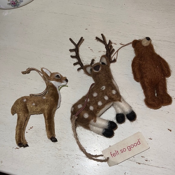 felt so good | Holiday | 3 Felt So Good Christmas Ornaments Deer Buck ...